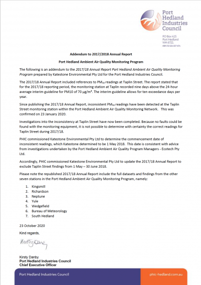 Ambient Air Quality Monitoring Report - PHIC